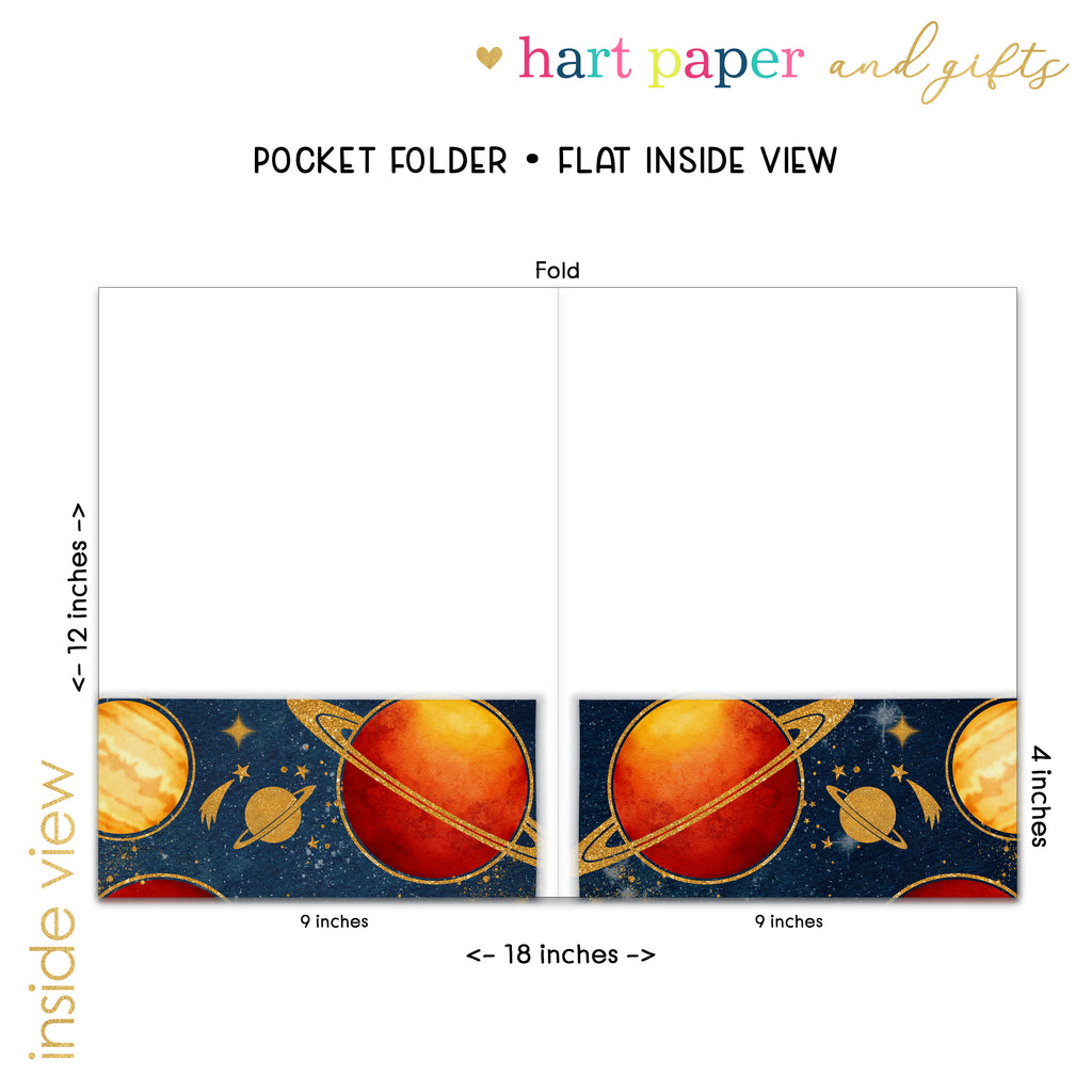 Planets 2-Pocket Folder Personalized Back to School Supplies Boy Girl ...