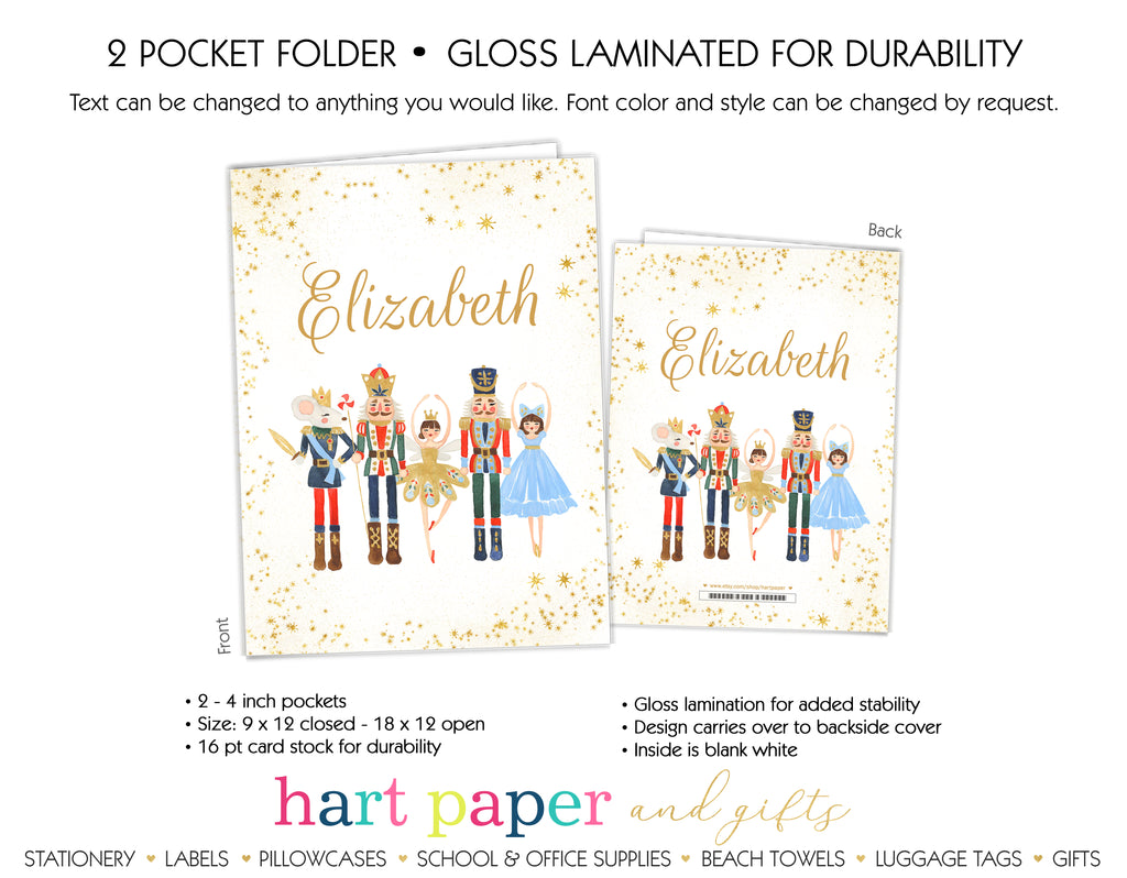 Nutcracker 2-Pocket Folder Personalized Back to School Supplies Girl ...