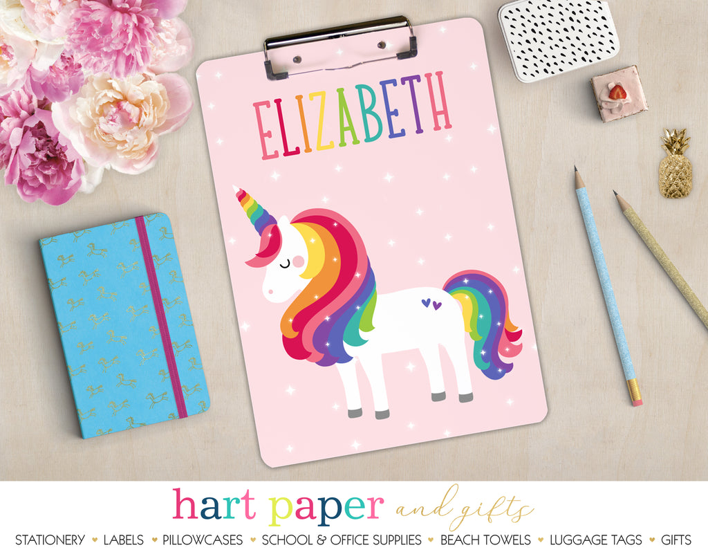 Rainbow Unicorn Clipboard Personalized Back to School Office Gift Girl ...