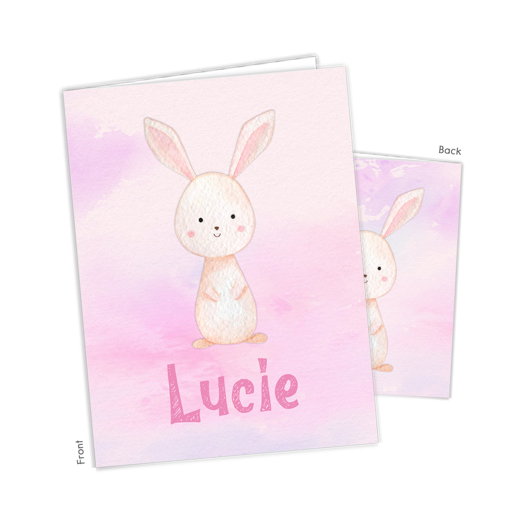 Bunny Rabbit 2 Pocket Folder Personalized Back to School Supplies Girl ...