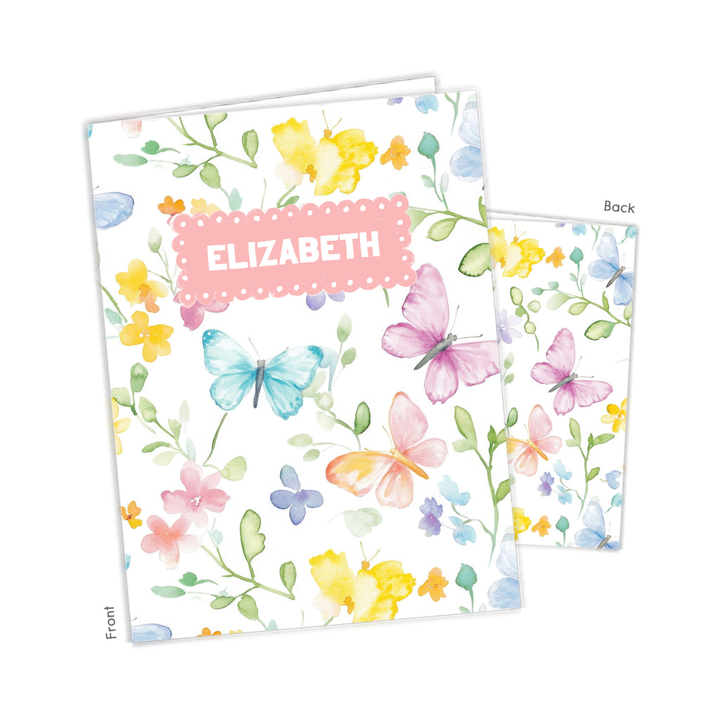 Rainbow Butterflies 2 Pocket Folder Personalized Back to School ...