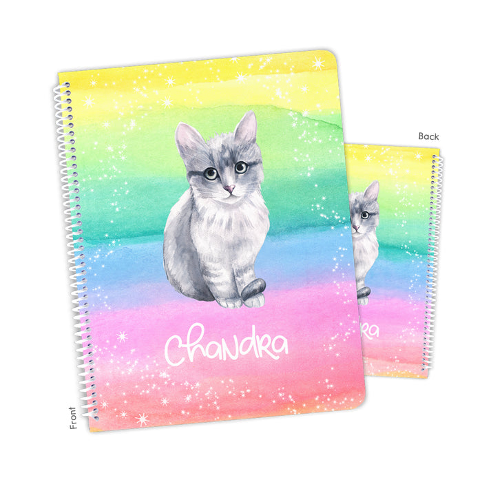 Kitten Cat Personalized Notebook Sketchbook Journal Custom Birthday ...