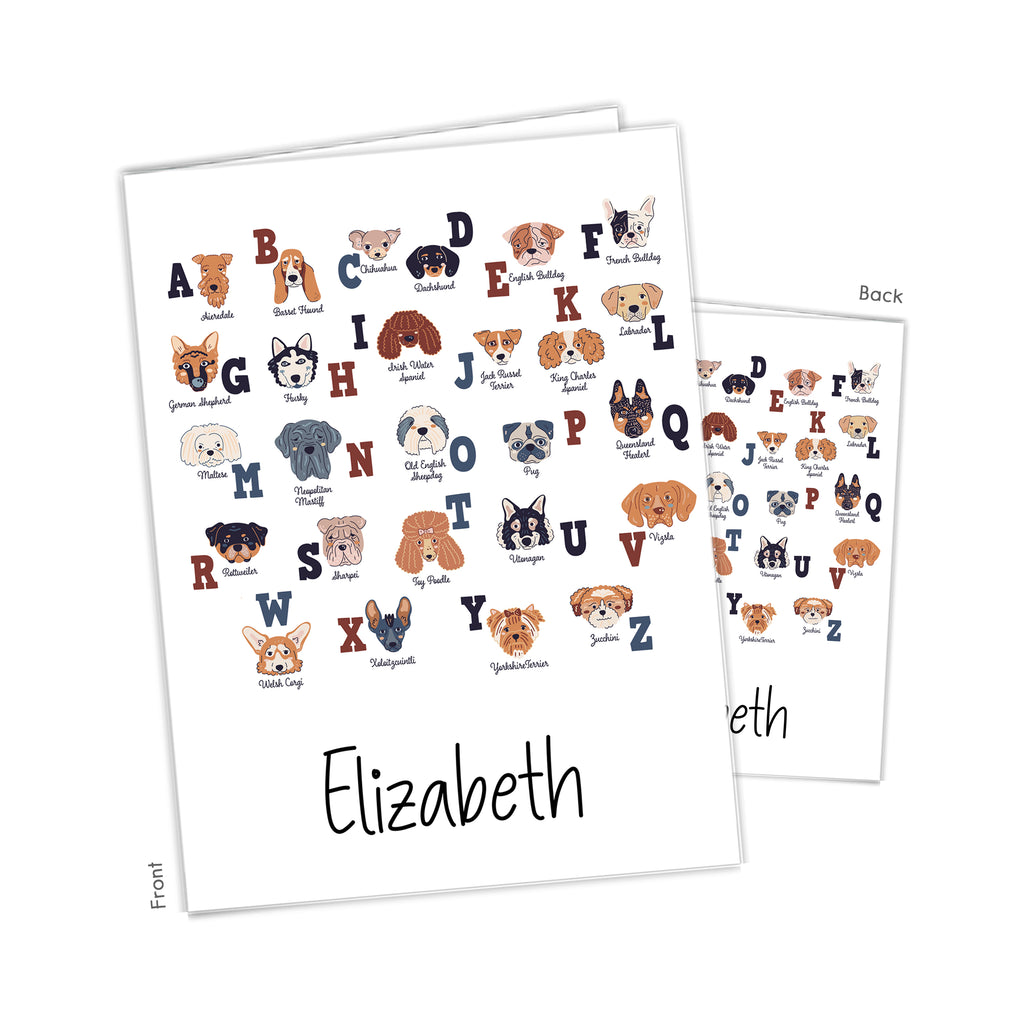 Alphabet Dog 2 Pocket Folder Personalized Back to School Supplies Girl ...