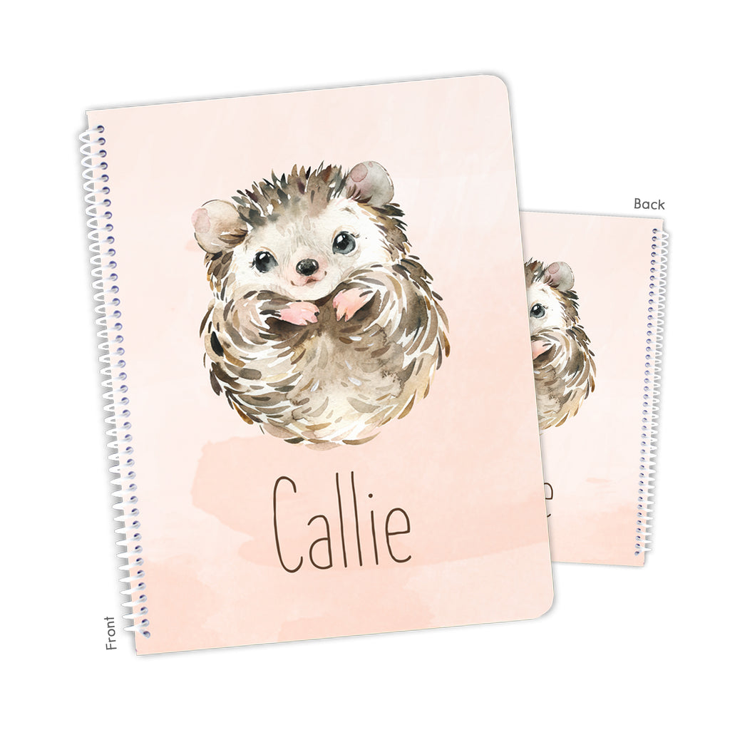 Hedgehog Personalized Notebook Sketchbook Journal Custom Birthday Gift ...