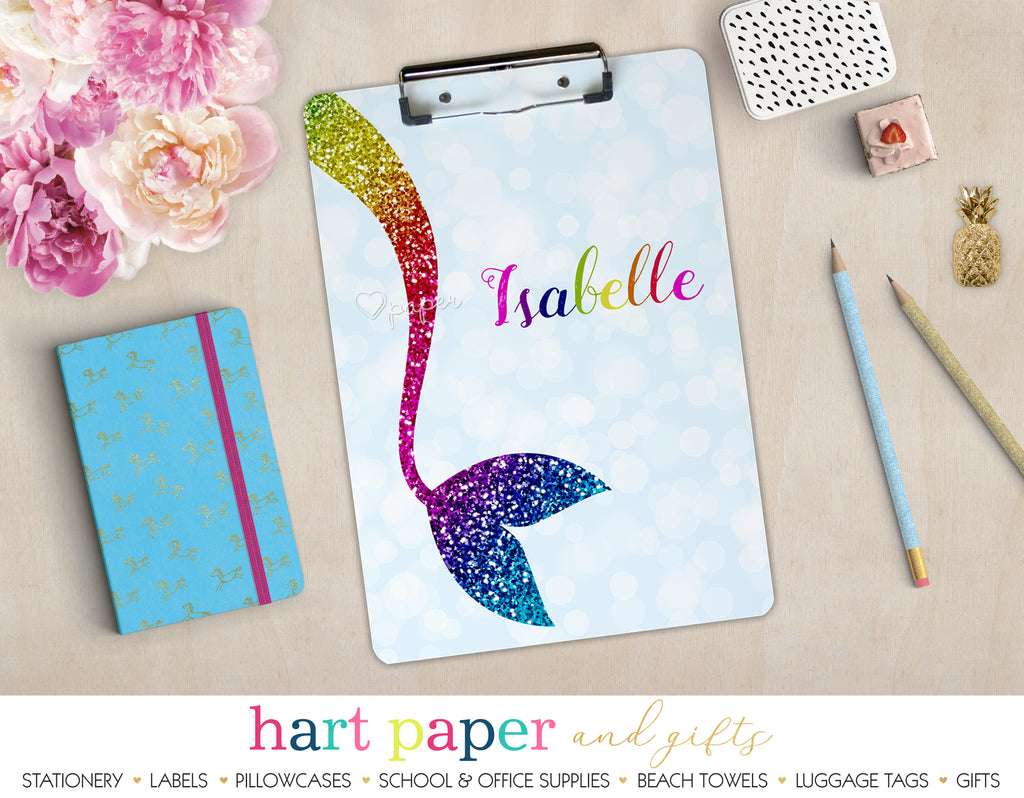 Rainbow Mermaid Tail Clipboard Personalized Back to School Office Gift ...