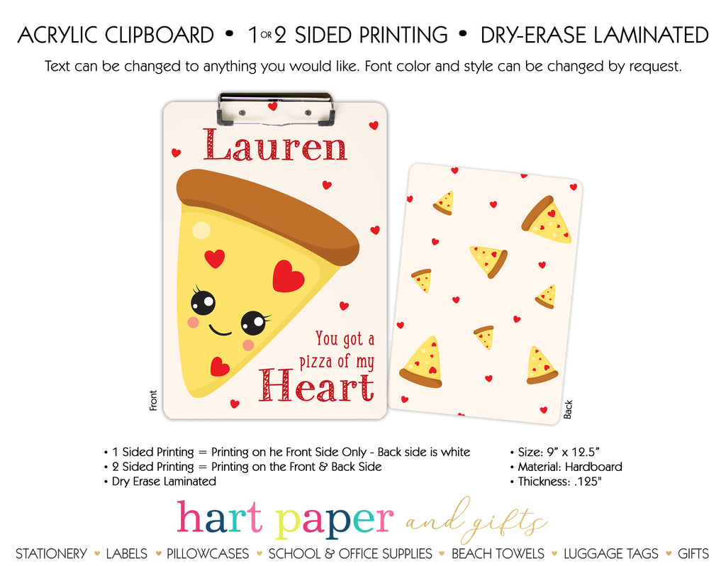 Pizza Hearts Clipboard Personalized Back to School Office Gift Girl Boy ...