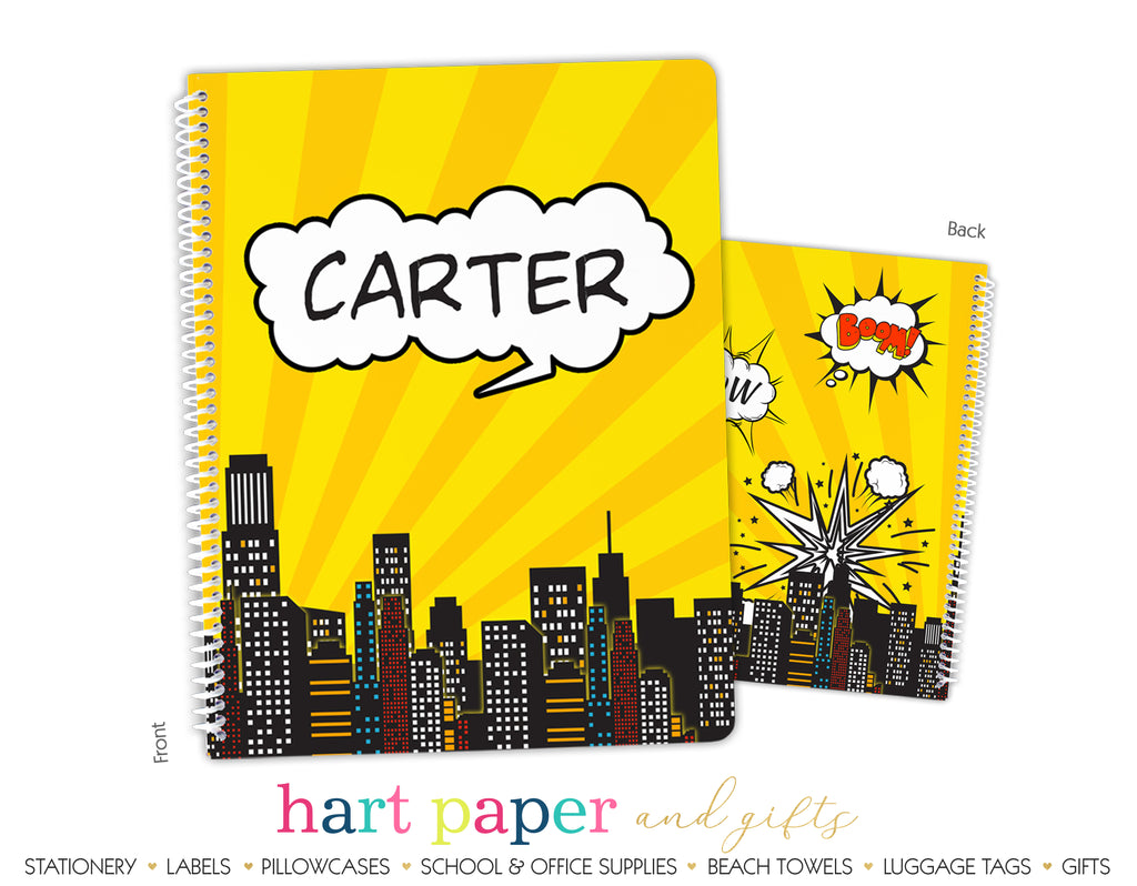 Superhero Personalized Notebook Sketchbook Journal Custom Birthday Gift ...